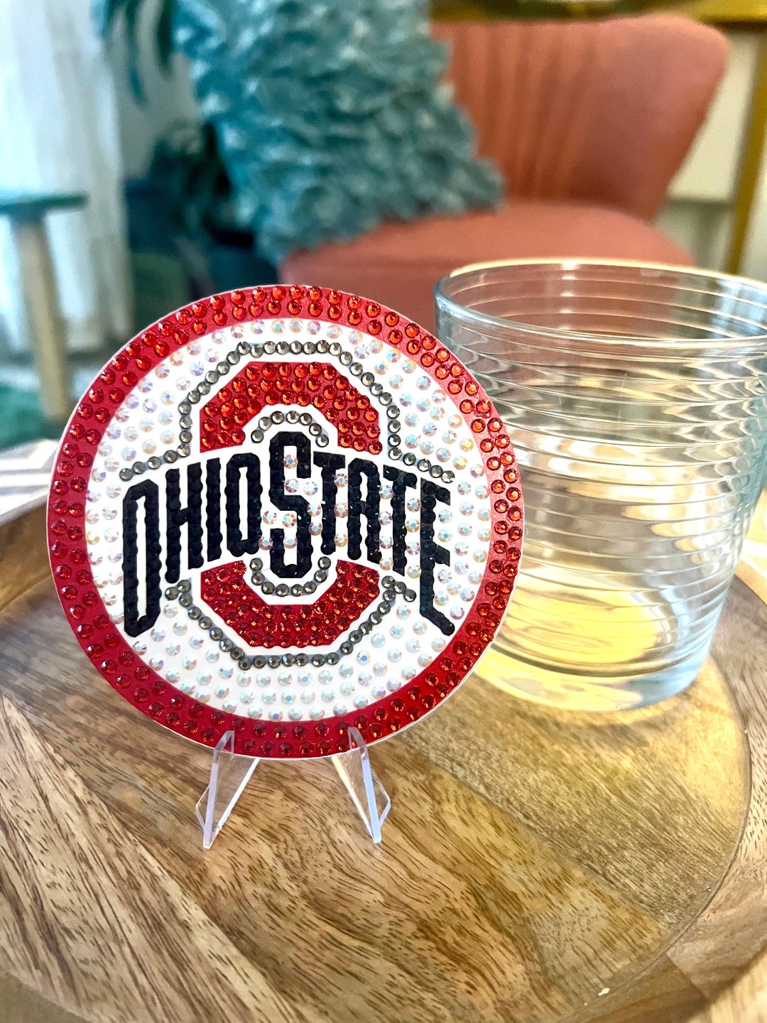 Ohio State Coasters or Art Display With Stand Handmade, Ohio State ...
