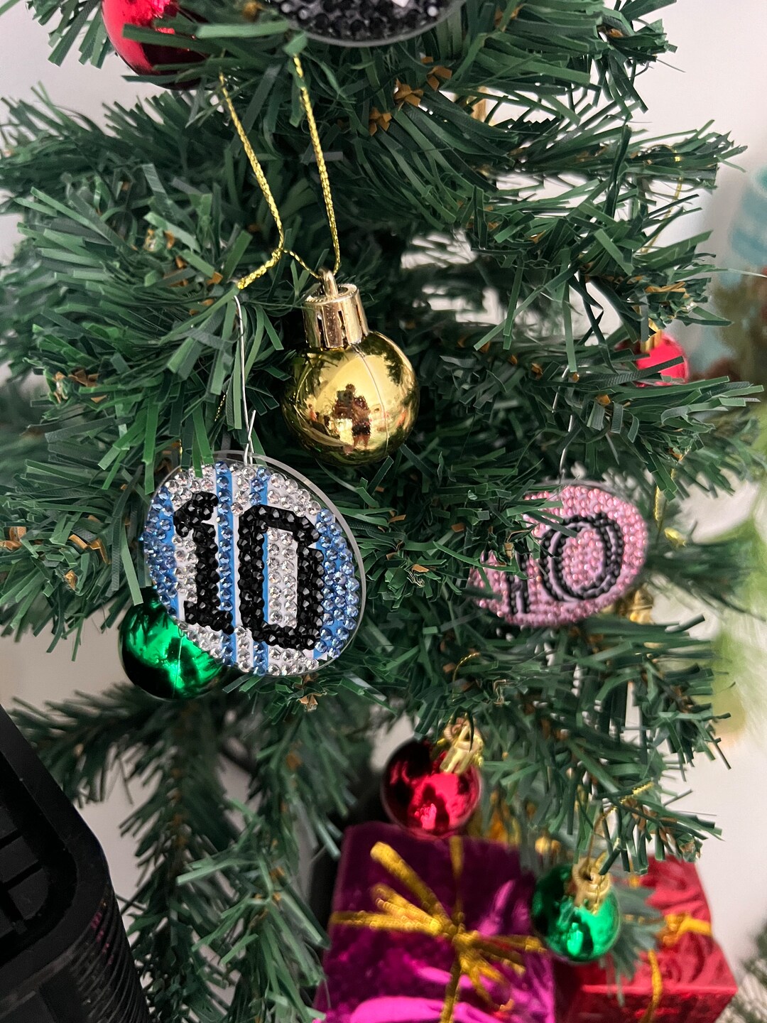 Messi Christmas Tree Ornaments Set of 4 Rhinestoned - Etsy