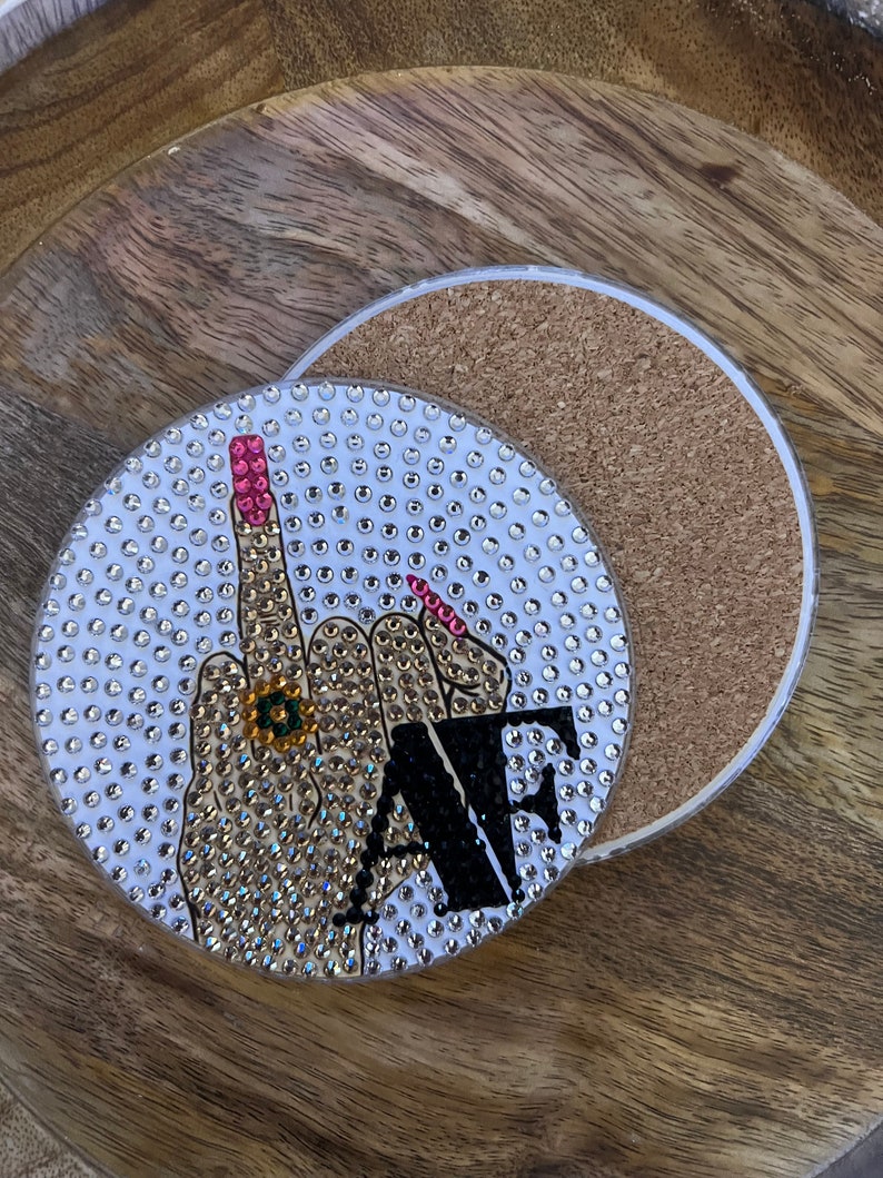 Engaged AF Coaster or Art Display Unique Engagement Gift New Bride ...
