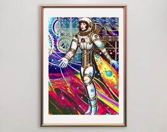 Astrid Original Astro Girls Collection Retro Space Art - Etsy