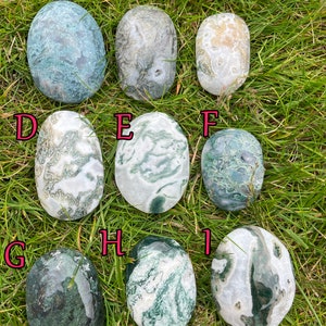 MOSS AGATE Large Palm Stone Choose Your Own Natural Crystal - Etsy