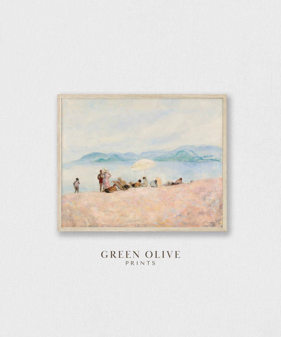 Light Aesthetic Beach Scene Printable Painting Instant Digital Download ...