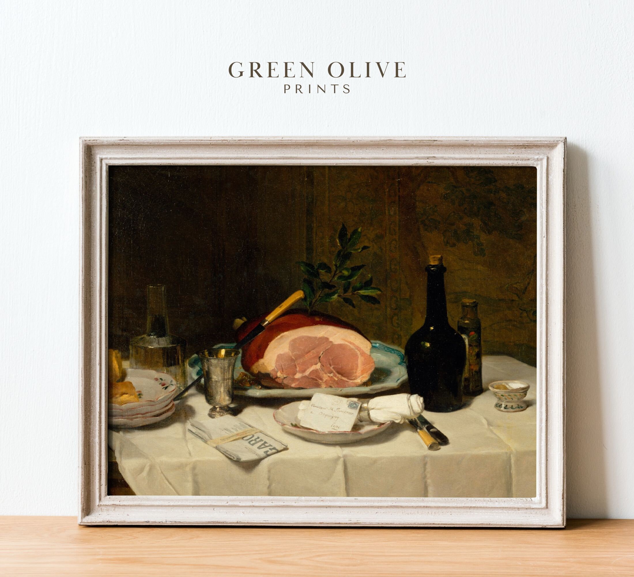 Digital Download Country Ham Dinner Table Painting Printable Wall Art ...