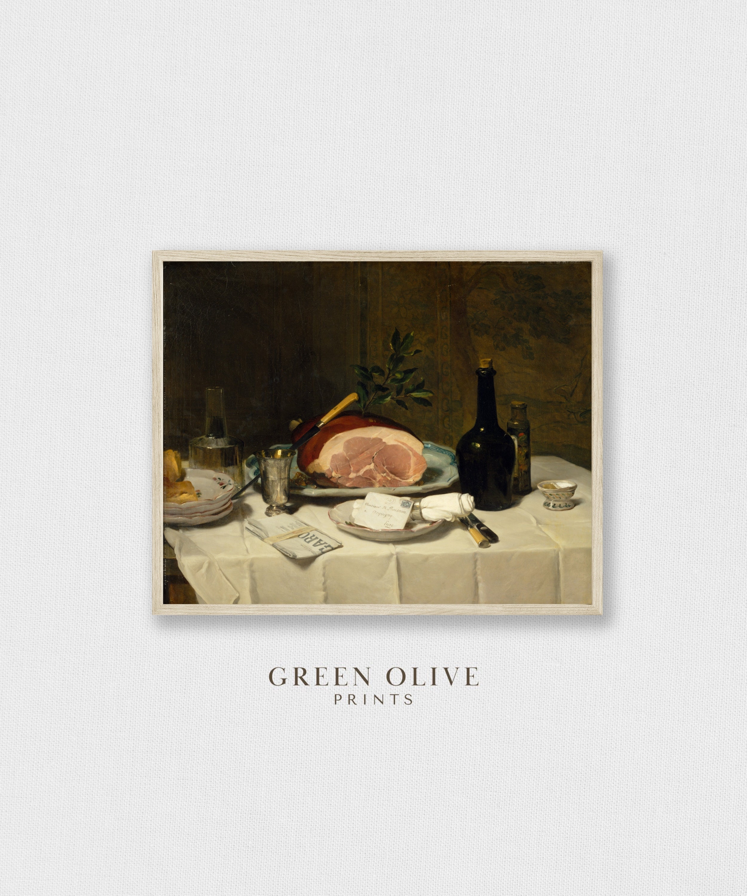 Digital Download Country Ham Dinner Table Painting Printable Wall Art ...