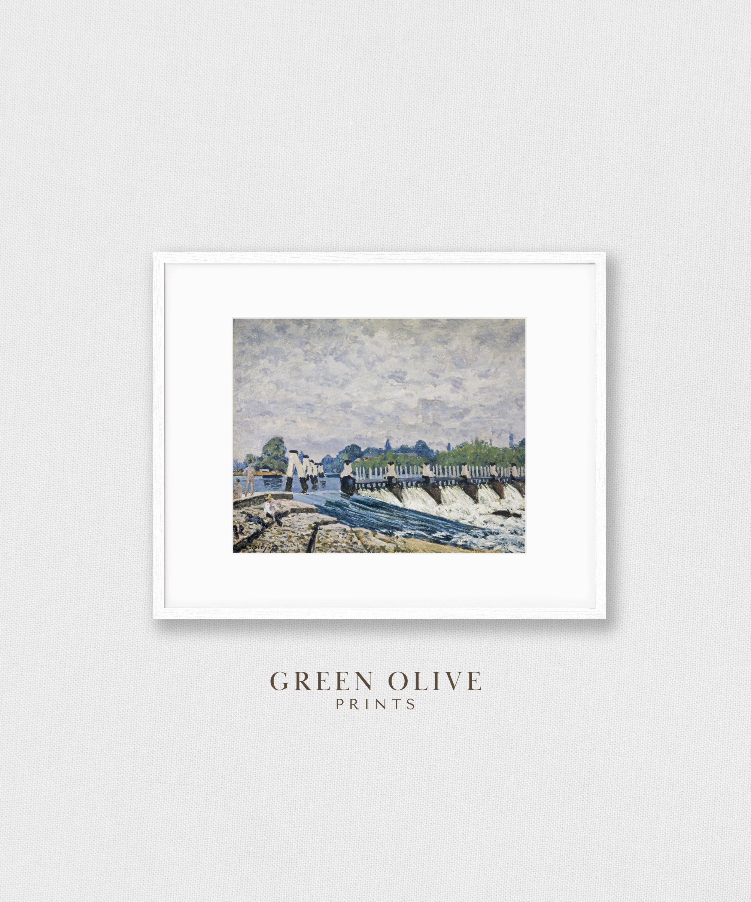 Digital Download River Dam White Water Painting Printable Wall Art - Etsy