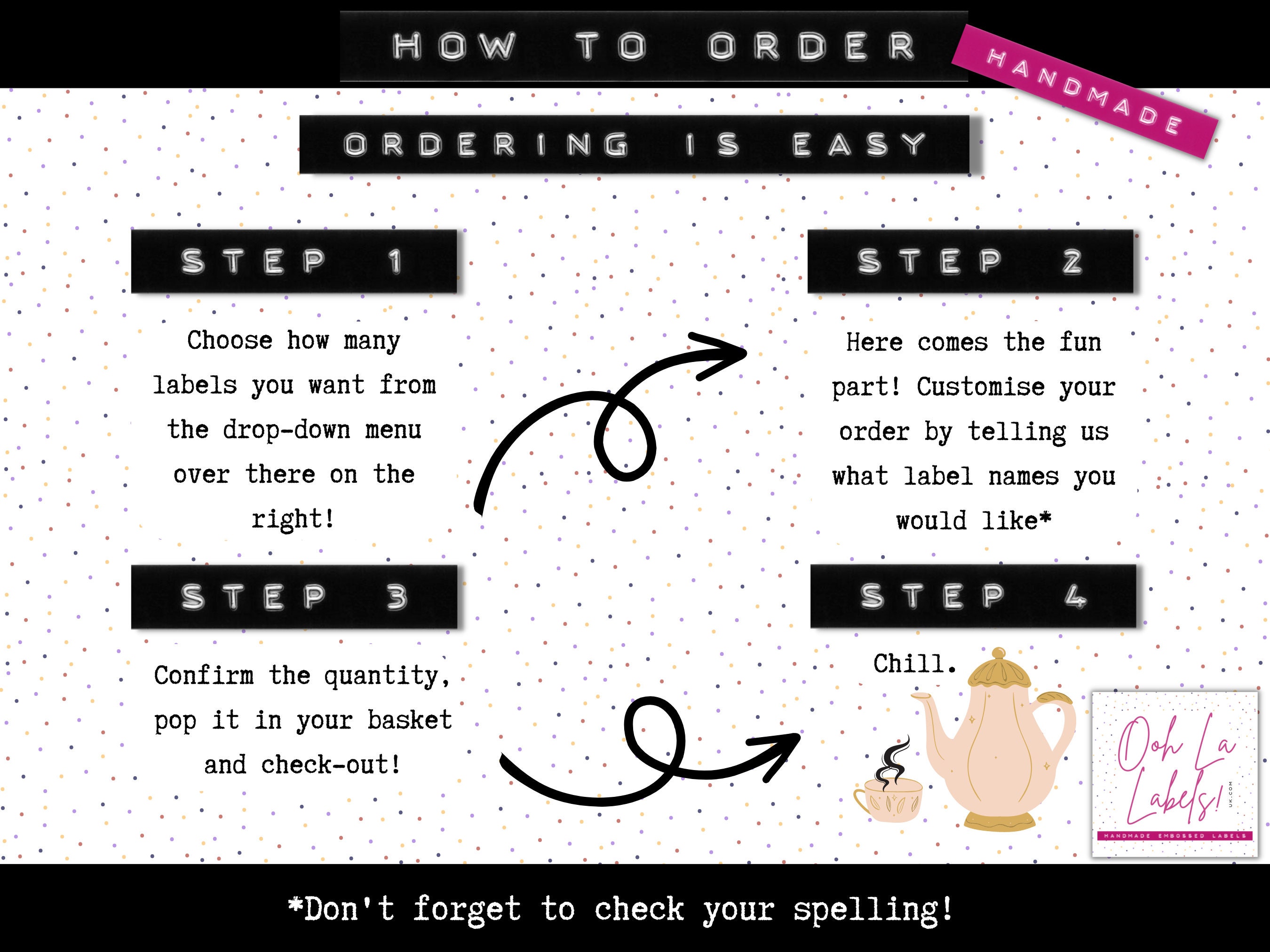 Gold Vintage Typewriter Style Custom Embossed Labels, Retro Embossed ...