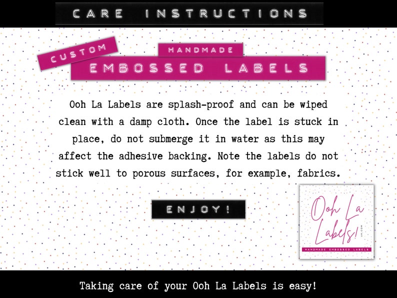 Black Vintage Typewriter Style Custom Embossed Labels, Retro Embossed ...