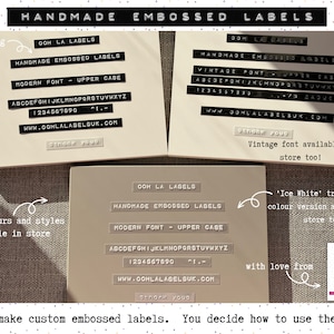 Custom Black Embossed Labels: Modern Typewriter Style, Pantry ...
