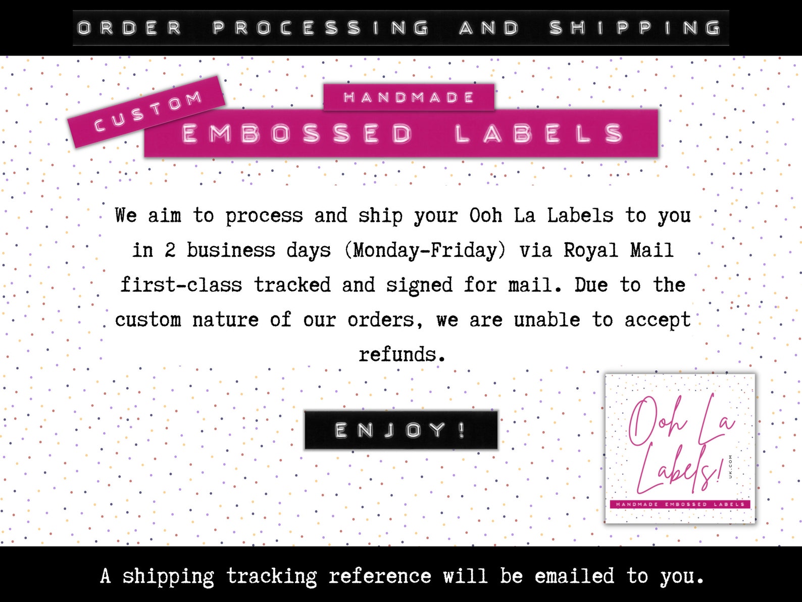 Black Custom Embossed Labels: Modern Typewriter Font - Etsy