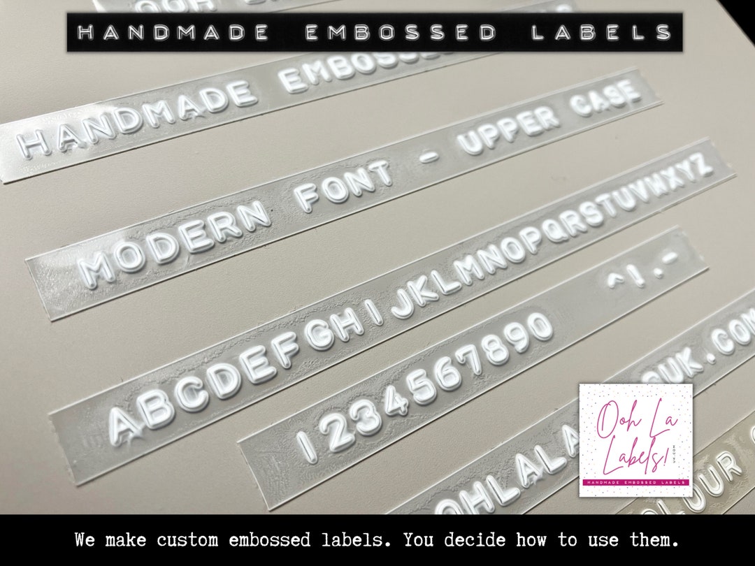 Custom Embossed Labels: Clear Typewriter Style, Home Organization - Etsy