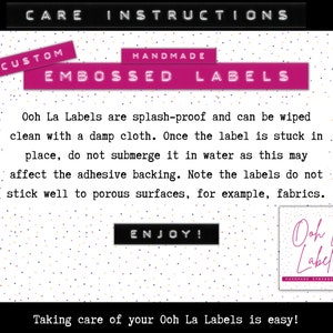 Black Modern Typewriter Style Custom Embossed Labels, Retro Embossed ...