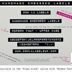 Custom Black Embossed Labels: Modern Typewriter Style, Pantry ...