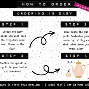 Custom Black Embossed Labels: Modern Typewriter Style, Pantry ...
