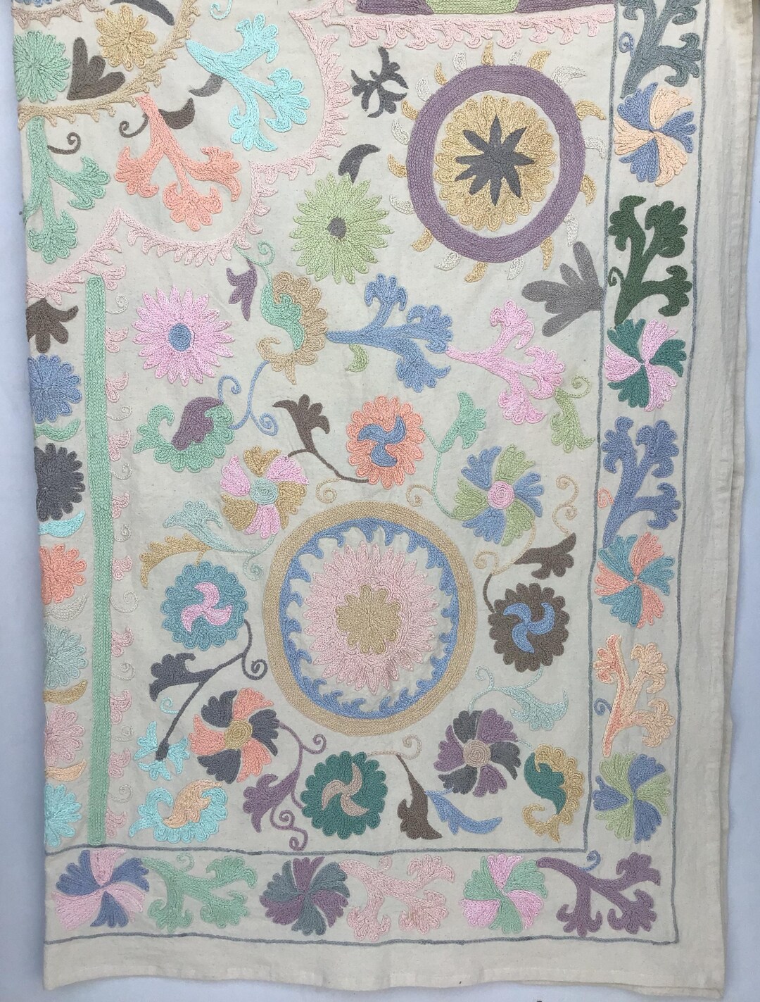 Traditional Floral Suzani Quilt | Artisan Hand Embroidered Bedding ...