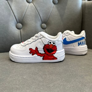 Sesame Street Elmo Cookie Monster Inspired Air Force 1 Trainers ...