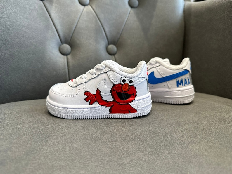 Sesame Street Elmo Cookie Monster Inspired Air Force 1 Trainers ...