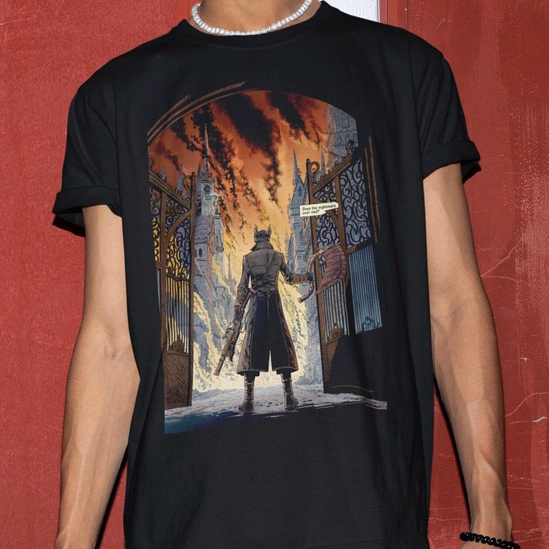Unisex Bloodborne Gaming T-shirt, Soulsborne the Hunter Yharnam Shirt ...
