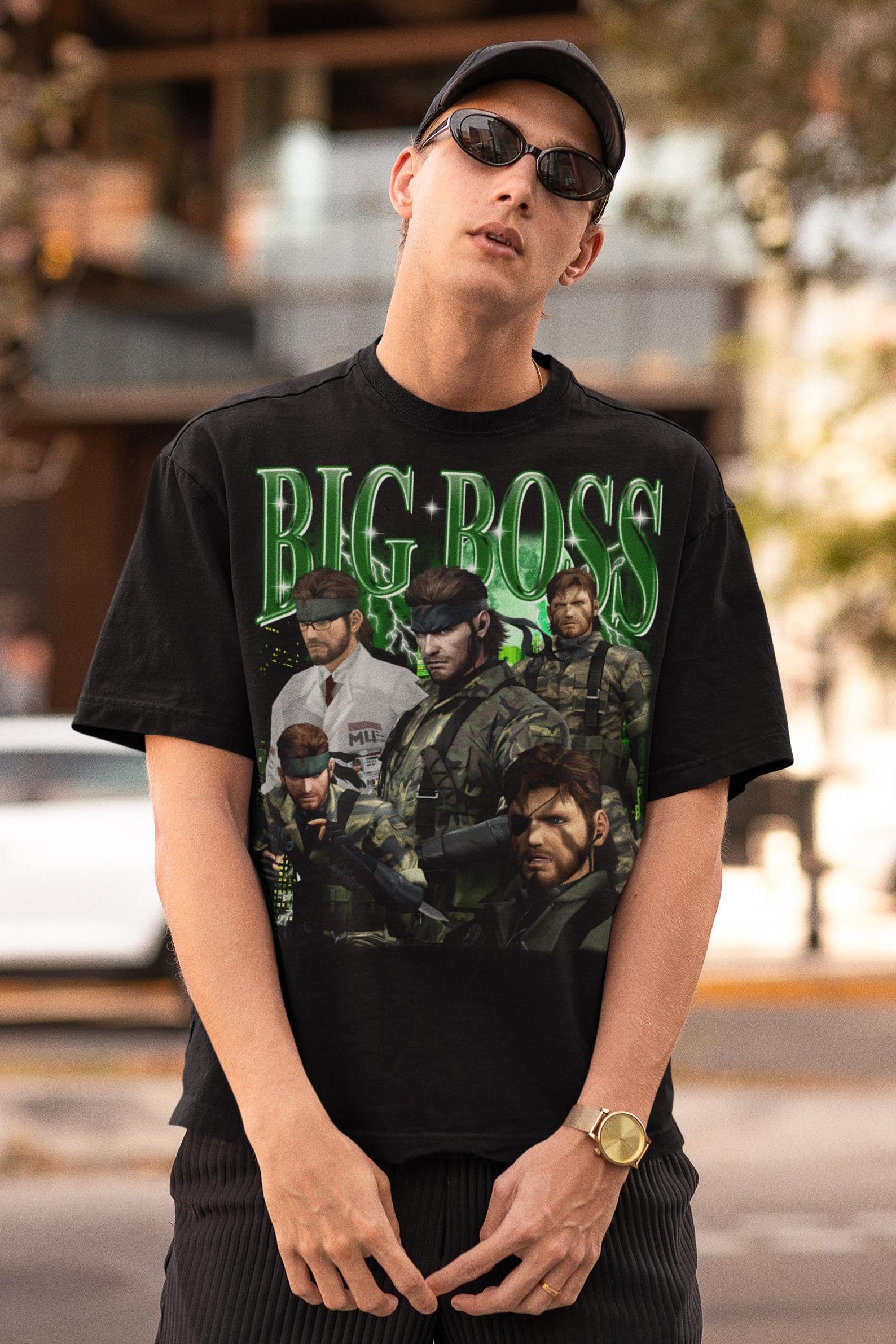 Limited Vintage Big Boss Snake MGS3 Gaming Bootleg T-shirt, Videogame ...