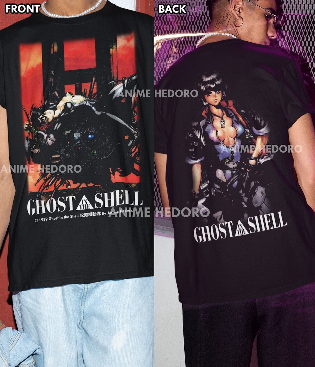 Unisex Ghost in the Shell Motoko Kusanagi 90s Anime Retro T-Shirt ...
