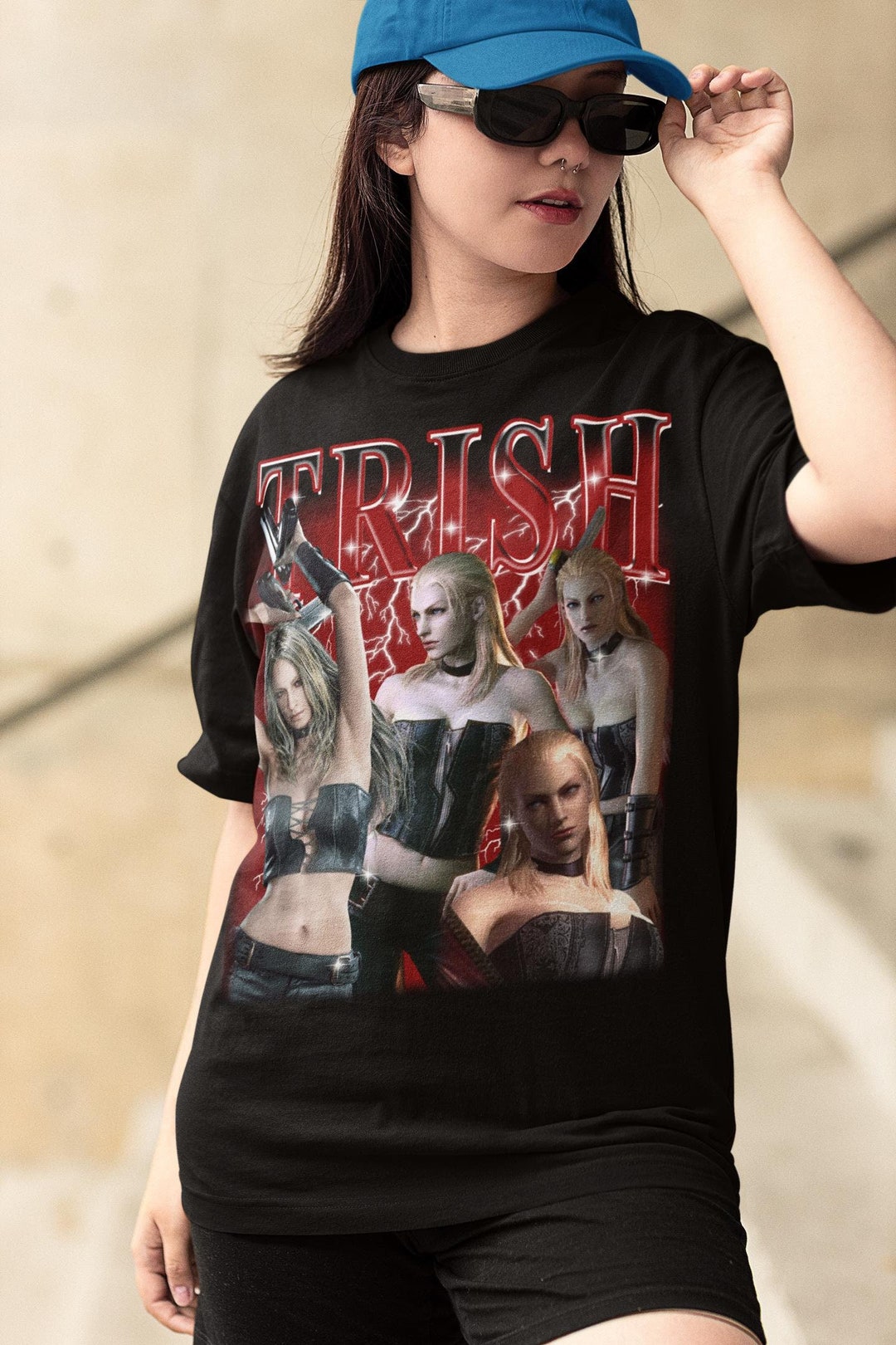 Unisex Devil May Cry Trish Hunter DMC5 Japanese Retro Waifu Bootleg ...