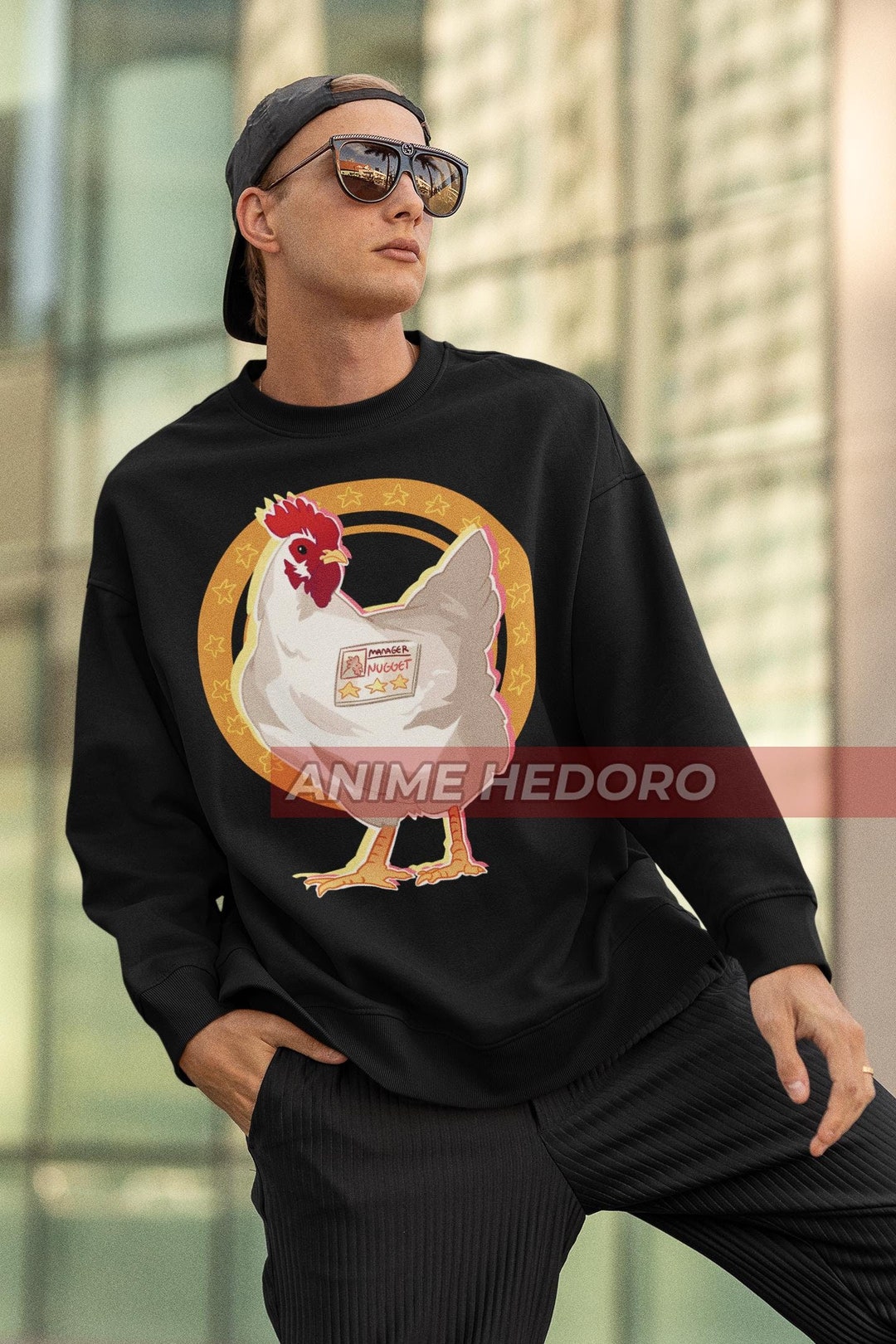 Unisex Yakuza Nugget the Manager Gaming Sweatshirt, Videogame Chicken ...