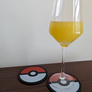 Pokeball Coaster, Pokemon Gift, Multi-colored Set of 4 Coasters, Fun ...