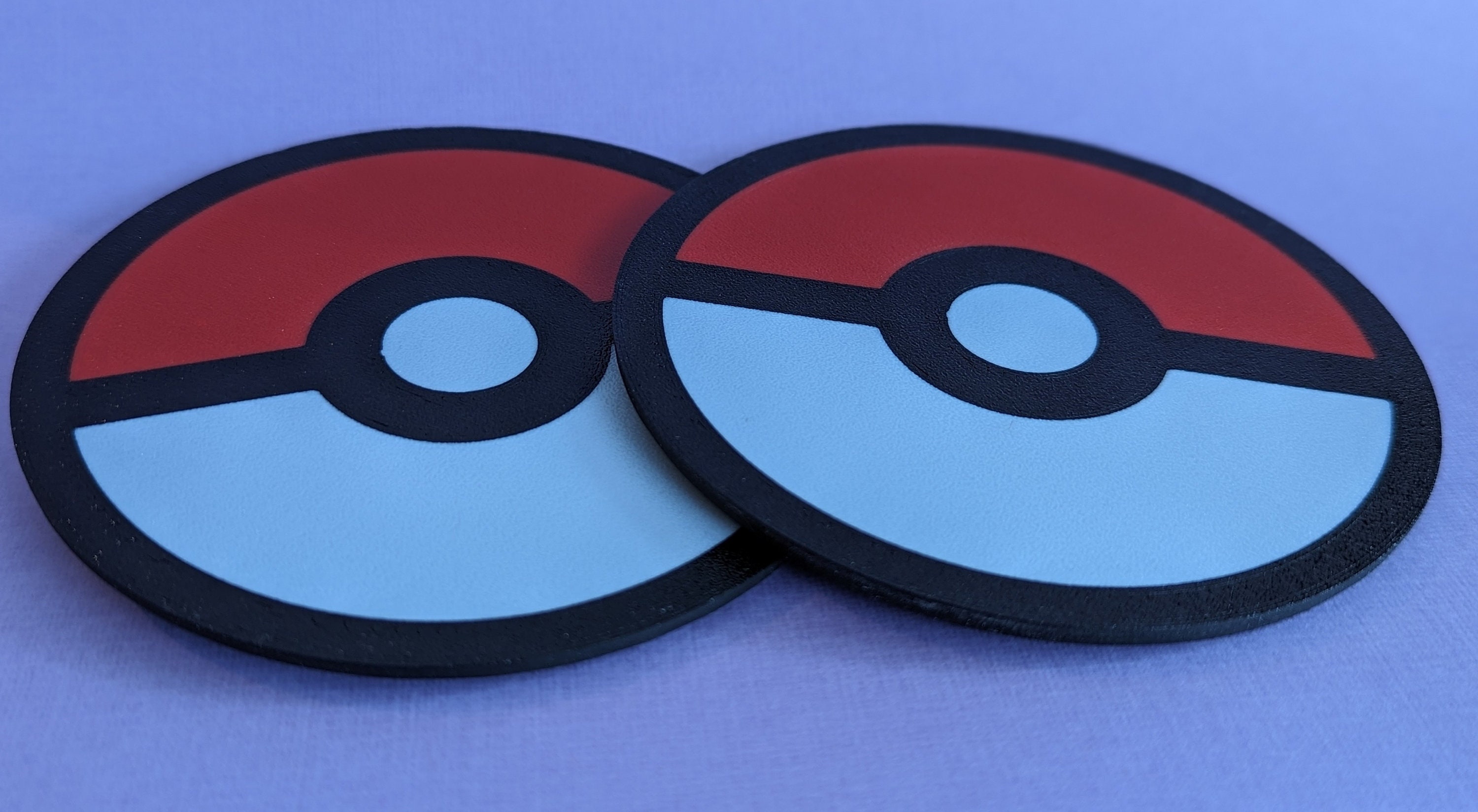 Pokeball Coaster, Pokemon Gift, Multi-colored Set of 4 Coasters, Fun ...