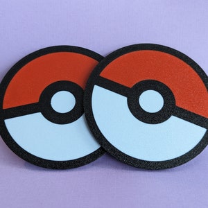 Pokeball Coaster, Pokemon Gift, Multi-colored Set of 4 Coasters, Fun ...