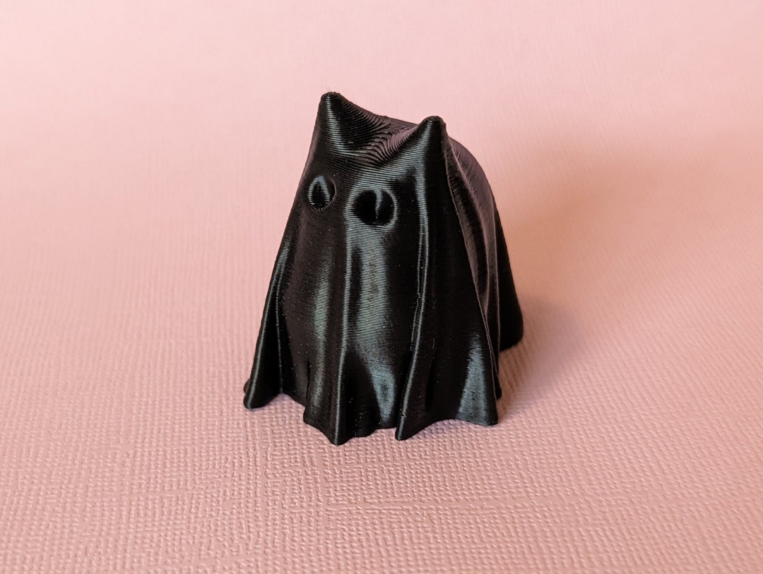 Tiny Ghost Desk Buddy Cat, Little Halloween Home Decor, Spooky Artistic ...
