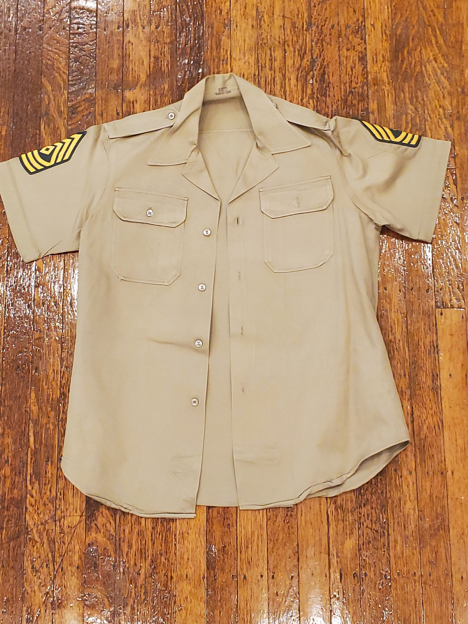 Vintage 1971 Army Khakhi Short Sleeved Uniform Shirt (sz MED) - Etsy