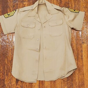 Vintage 1971 Army Khakhi Short Sleeved Uniform Shirt (sz MED) - Etsy