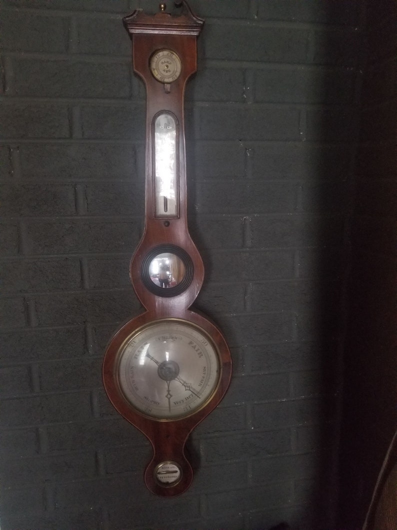 Antique "mark & Co" Mahogany Wheel Barometer (10") - Etsy