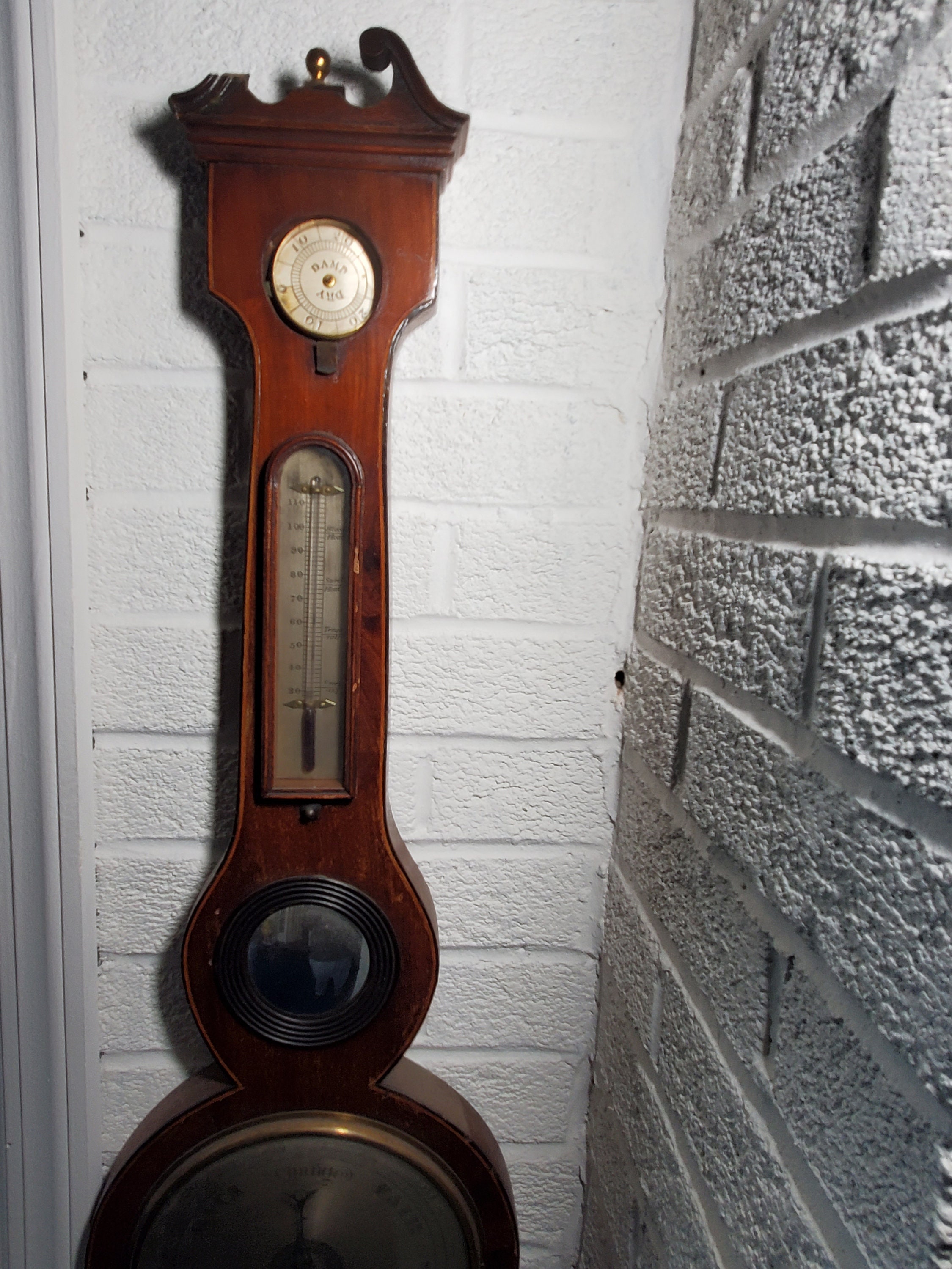 Antique mark & Co Mahogany Wheel Barometer 10 - Etsy