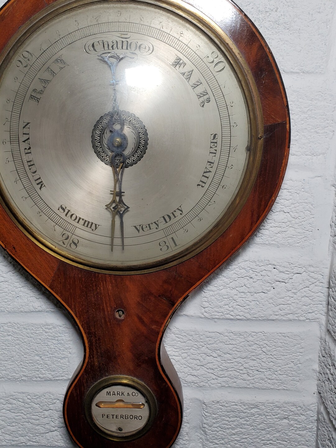 Antique "mark & Co" Mahogany Wheel Barometer (10") - Etsy