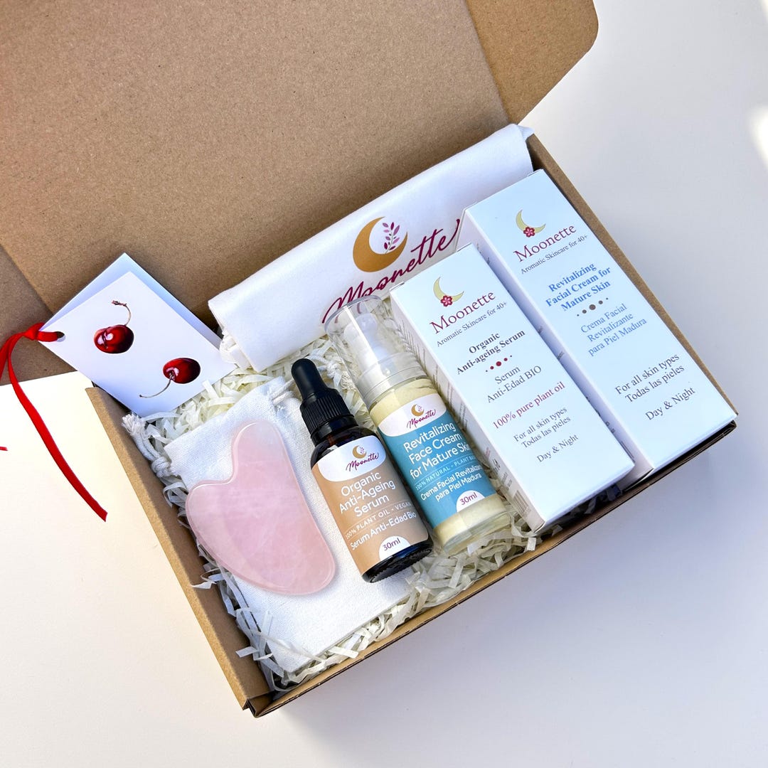 Natural Skin Care Beauty Gift Set Organic Face Moisturizer Facial Oil ...