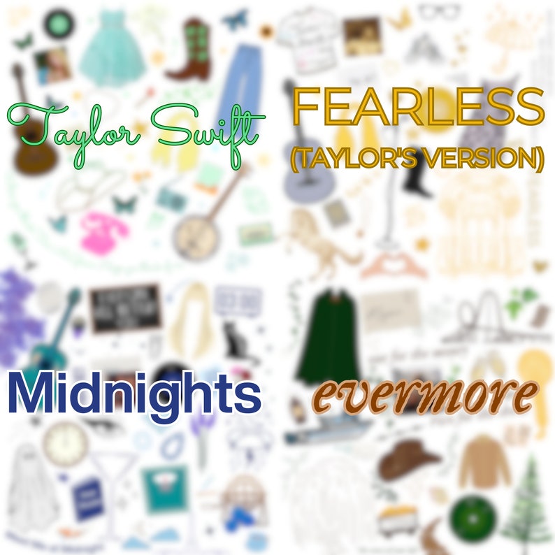 1989 Taylor Swift Eras Aesthetic Decals PNG - Etsy