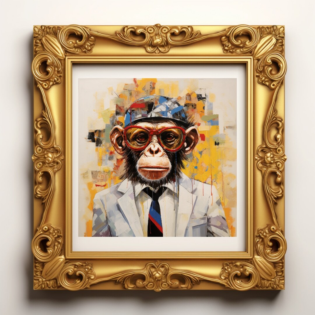 Paint Splash Monkey Wall Art Digital Download - Etsy