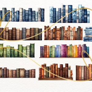 Watercolor Book Border Clipart: Vintage Fantasy PNG Set (digital ...