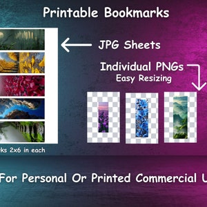 Beautiful Nature Scenery Printable Bookmarks Bundle, Set of 20 Pngs ...