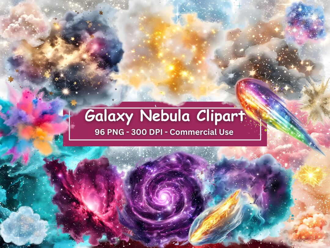 Galaxy Nebula Clipart: 96 PNG, 300 DPI (digital Download) - Etsy