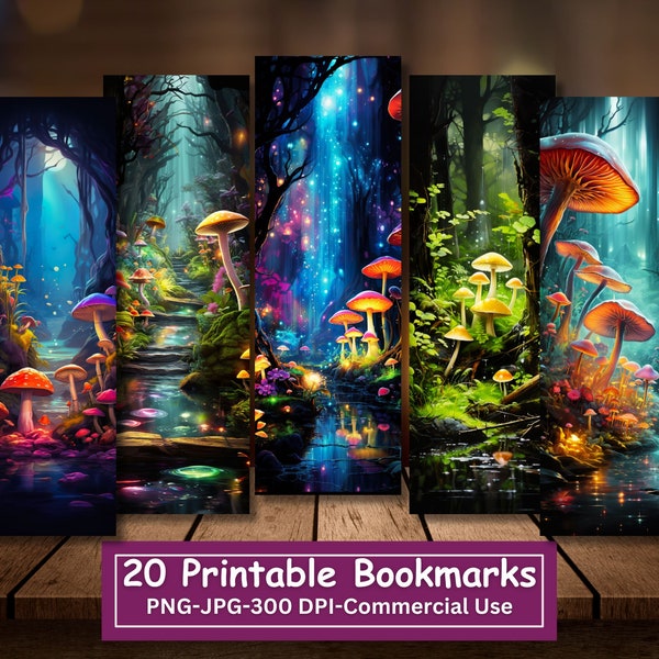 Mushroom Bookmark Printable - Etsy