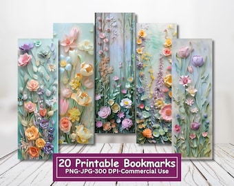 3D Enchanted Garden Printable Bookmark Bundle, Set of 20 PNG/JPG ...