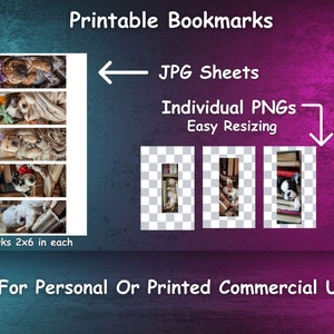 Puppies Sleeping With Books Printable Bookmarks: Set of 20 (digital ...