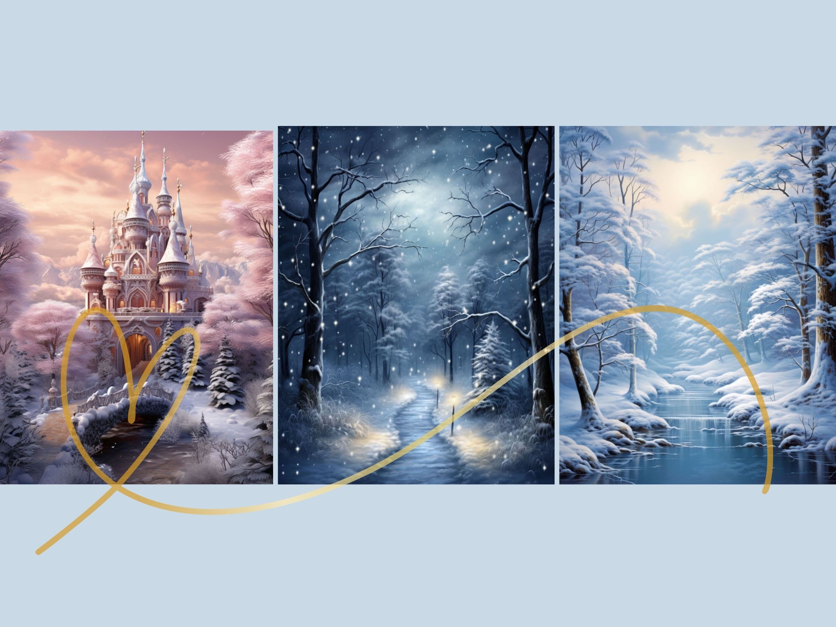 Enchanted Winter Wonderland Forest Digital Paper, Snow Forest ...