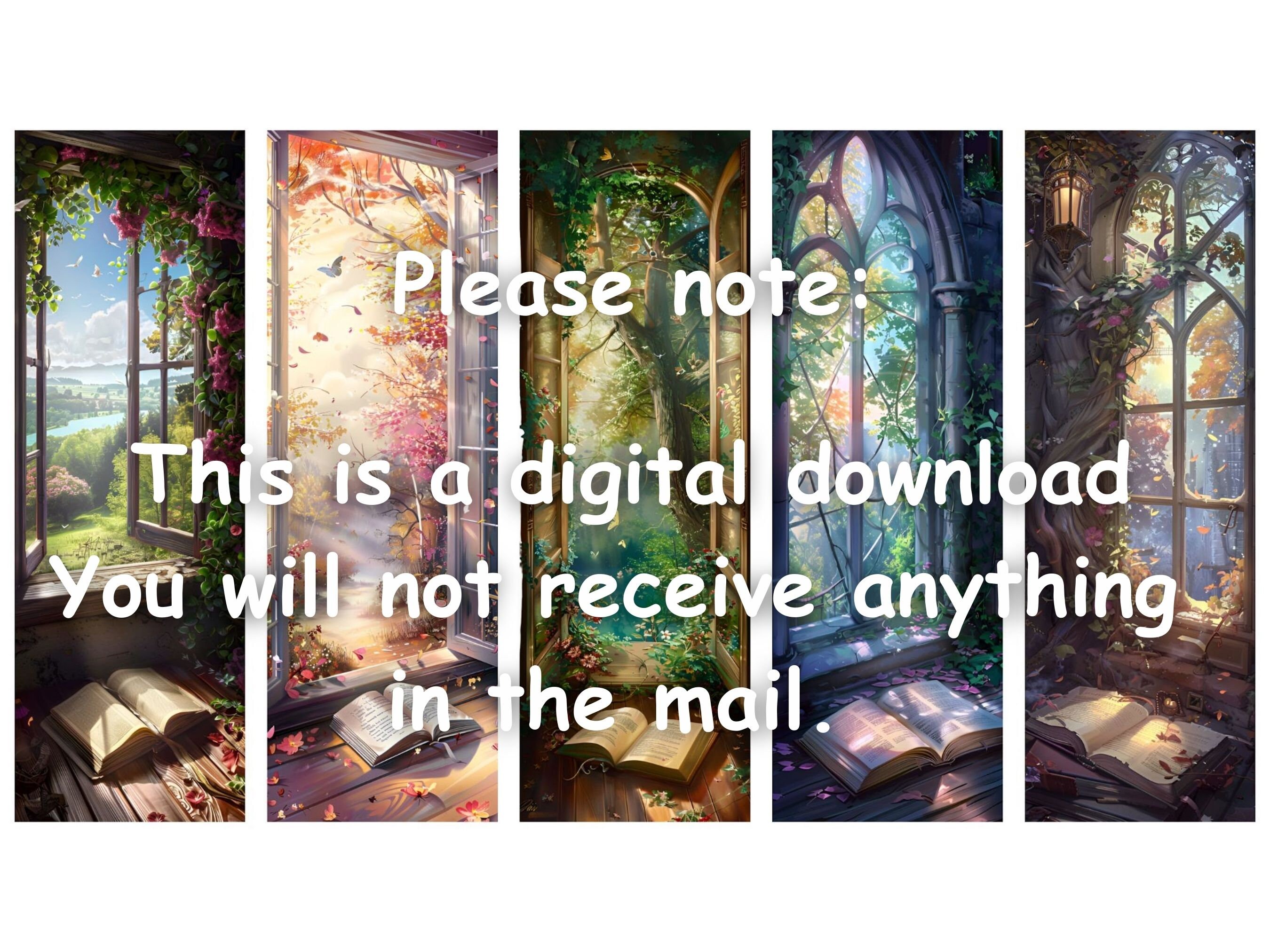 Fairytale Window Reading Bookmarks: 20 Printable Designs (JPG, PNG) - Etsy
