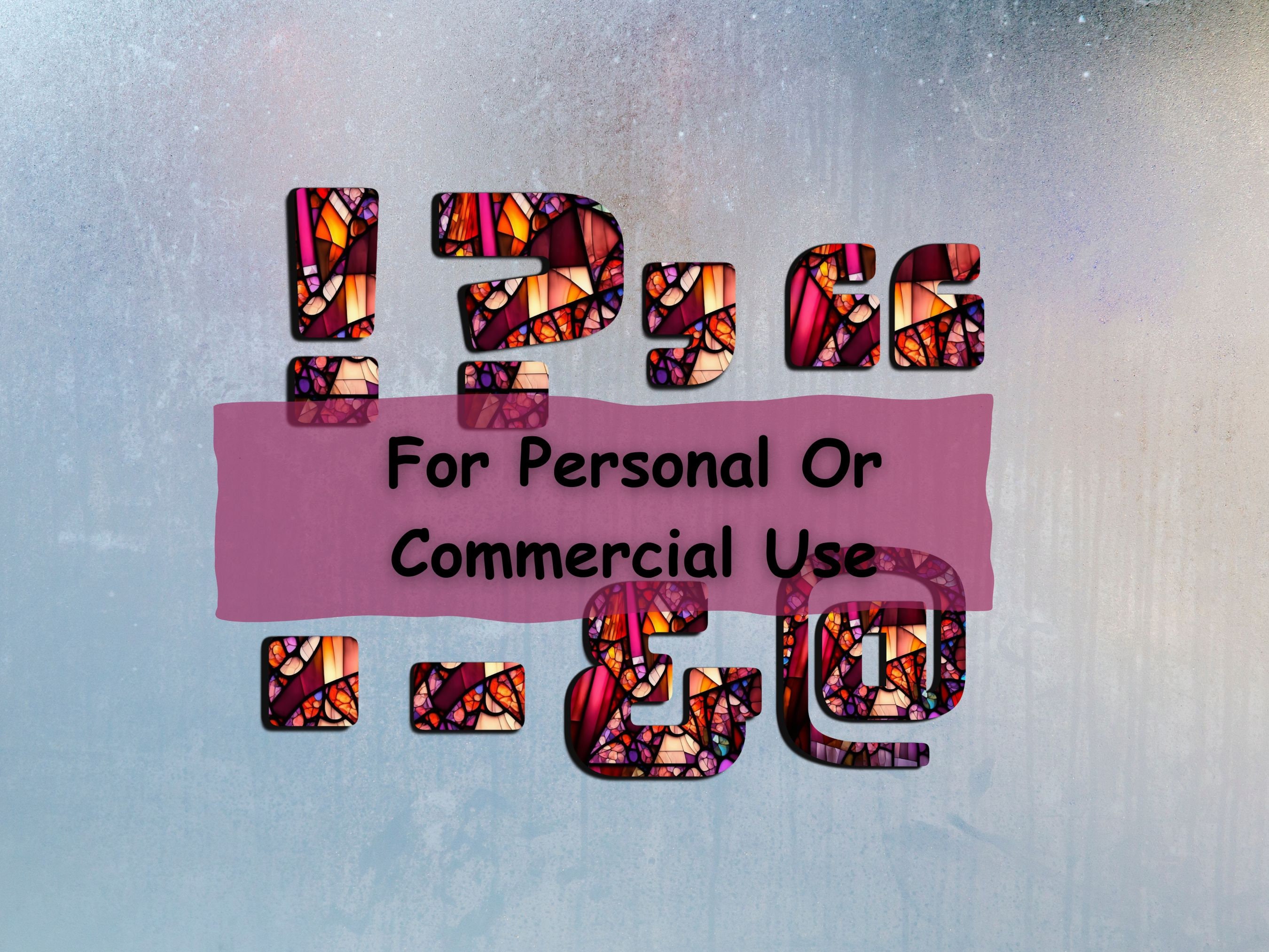 Stained Glass Alphabet PNG, Decorative Letters and Numbers Clipart ...