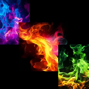 Rainbow Fire Background Textures: Ombre Flame Digital Paper (digital ...