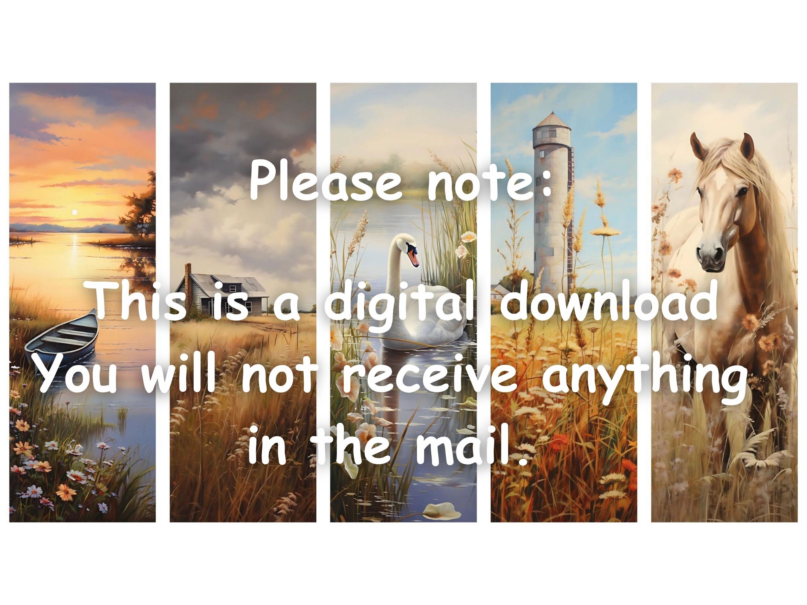 Farm Life Bookmarks: Country Landscape Art (digital Download) - Etsy