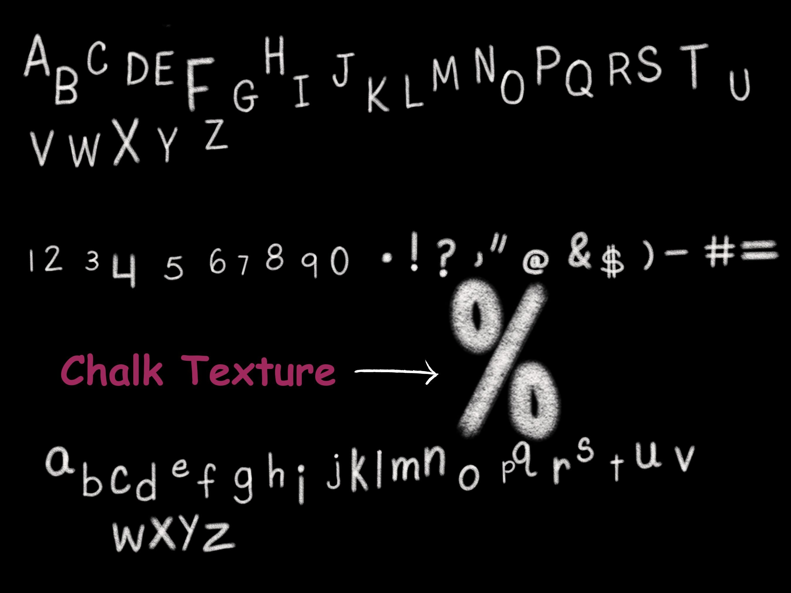 Chalkboard Alphabet Clipart: White Doodle Letters & Numbers (digital ...