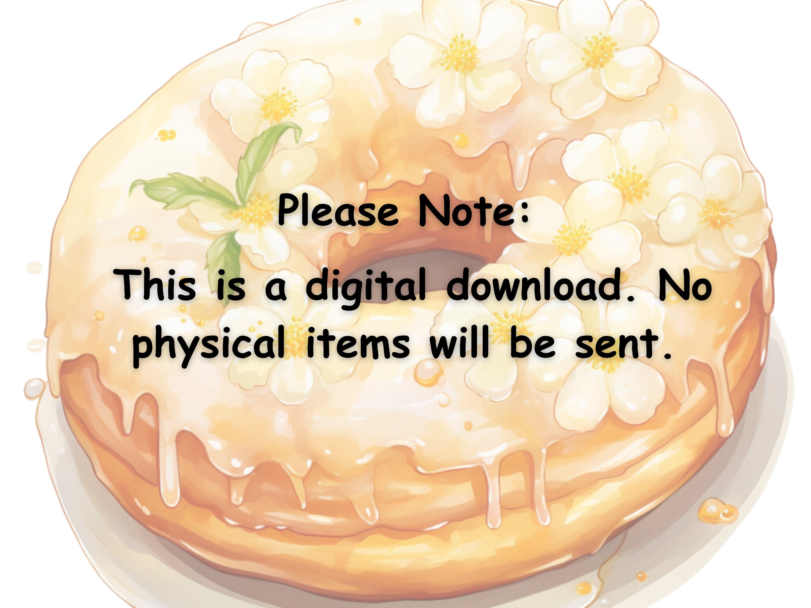 Donut Clipart Watercolor Donut PNG Bundle Baking Dessert - Etsy